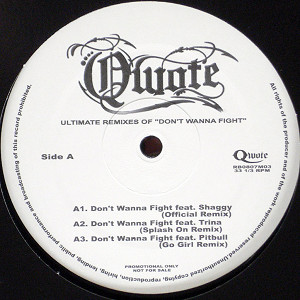 QWOTE(12) ULTIMATE REMIXES OF "DON'T WANNA FIGHT" -DJ機材アナログレコード専門店 ...