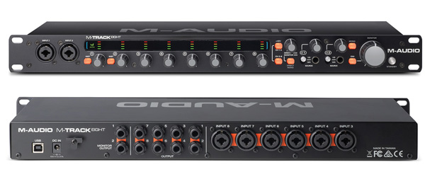 M-AUDIOの24bit/96kHz対応USBオーディオ・インターフェイスM-Track Eightの紹介ページです。